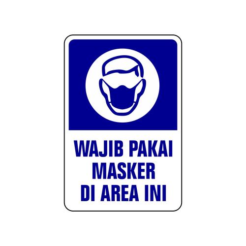 Jual RAMBU WAJIB PAKAI MASKER DI AREA INI 20CM X 30CM PLAT ALUMUNIUM ...