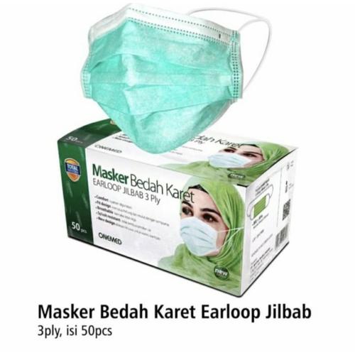 Jual Masker Surgical Earloop Plus Onemed / Masker hijab / Masker Jilbab ...