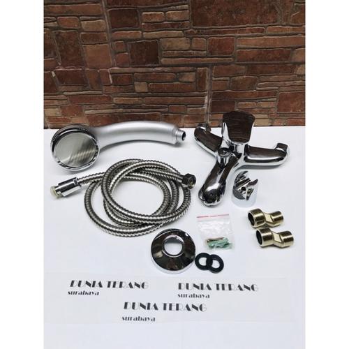 Jual Kran Panas Dingin SKL Tembok Mixer Up Down Set Lengkap Shower ...
