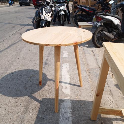 Jual MEJA BULAT KAYU JATI BELANDA DIAMETER 70CM TINGGI 75CM - Jakarta ...