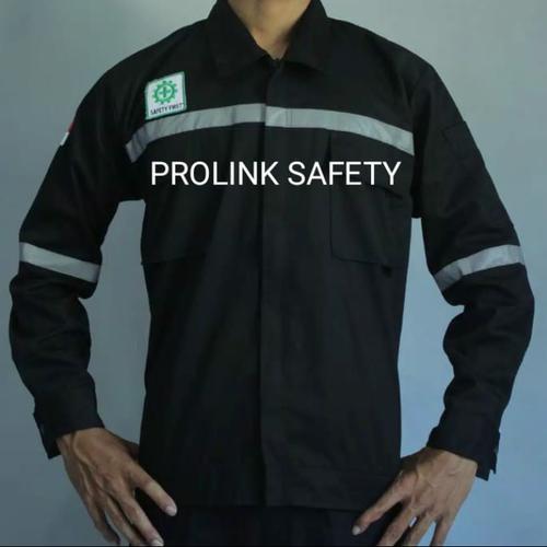 Jual SERAGAM SAFETY HITAM RESLETING FREE LOGO K3 BENDERA - Kab ...