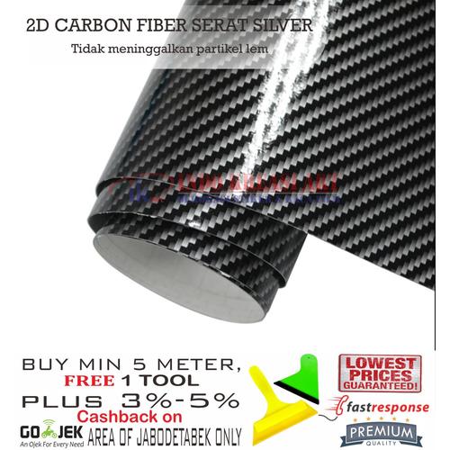 Jual STICKER MOBIL 2D CARBON GLOSSY STIKER KARBON SERAT SILVER BUKAN 6D ...