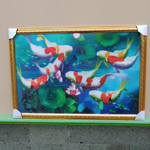 Jual 1 set lukisan 3 dimensi ikan koi dan frame ukuran 40x60cm - Kab ...