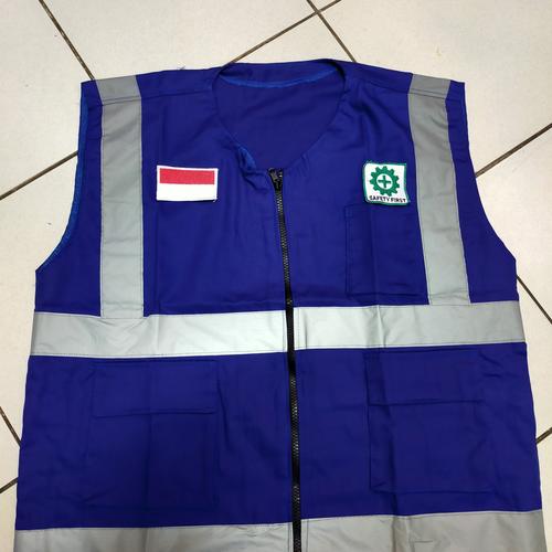 Jual rompi kerja safety proyek / rompi kerja lapangan+ logo k3 dan ...