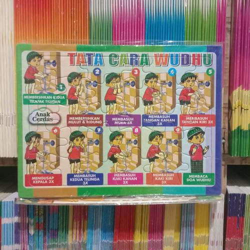 Jual Puzzle / Puzle / Pazel Mini Gambar Tata Cara Wudhu Untuk Anak ...