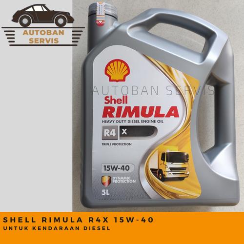 Jual Oli Mobil Shell Rimula R4X 15W-40 DIESEL (5L / 1 Galon) ASLI - 4L ...
