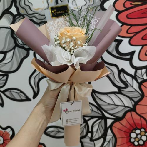 Jual Hand Bouquet Buket Bunga Wisuda Mawar Single Premium - Kota ...