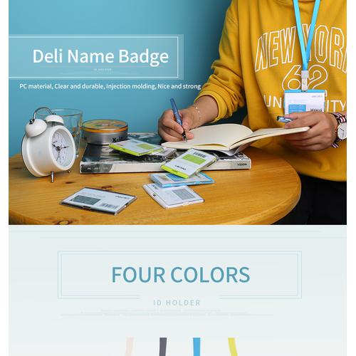 Jual Deli Name Badge Exclusive/ Deli Name Tag/Id Card Holder-E8304 ...