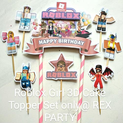 Jual ROBLOX GIRLS Cake Topper/Topper Kue 3D/Birthday Topper/Roblox ...