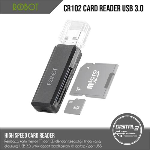 Jual Robot CR102 Micro SD Card Reader USB 3.0 Dual Slot SD TF Black ...