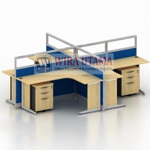 Jual Meja Kerja Staff Kantor / Meja Partisi Workstation Cubicle 4 Orang ...