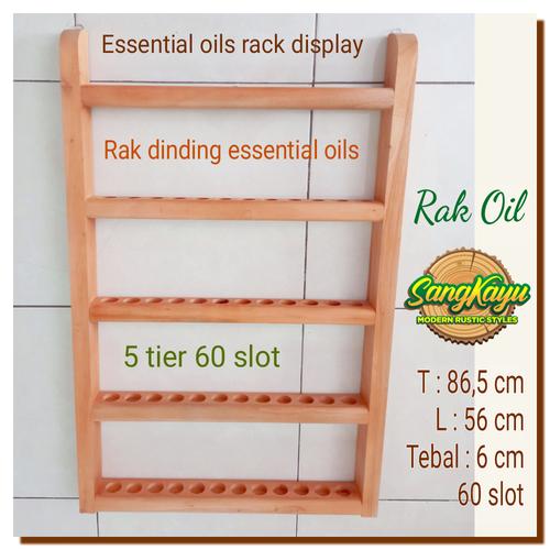 Jual Rak dinding esensial oil aromatherapy 60slot display rak oil ...