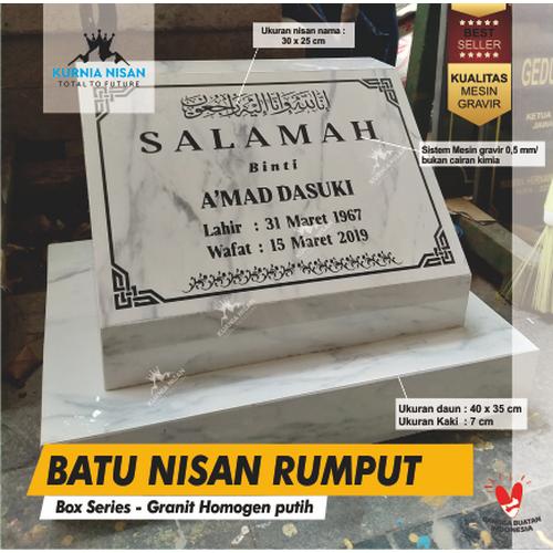Jual BATU NISAN RUMPUT / PAPAN NAMA NISAN / GRANIT HOMOGEN PUTIH MODEL ...
