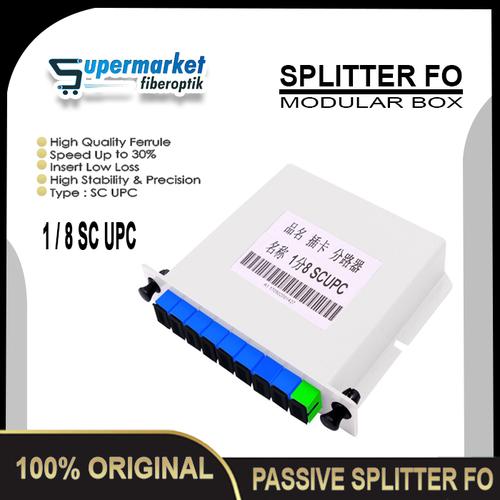Jual Passive Splitter BOX 1 8 SC UPC FTTH CATV FO Fiber Optic - Biru ...
