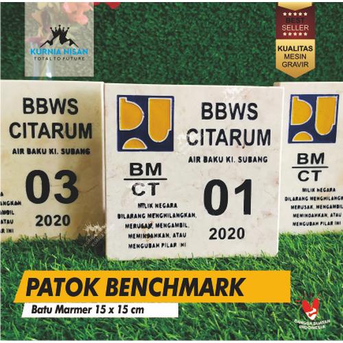 Jual PATOK BENCHMARK / TITIK REFERENSI GEODETIK BATU MARMER ASLI 15 x ...