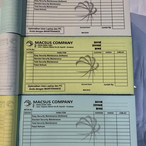 Jual CETAK NOTA RANGKAP 3 UKURAN 10 X 21 CM ATAU 1/3 FOLIO - Kab. Kudus ...