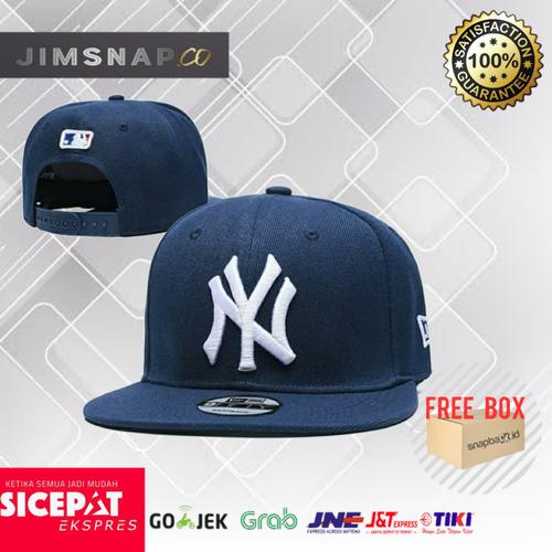 Jual Topi Snapback MLB New Era NY Yankees Biru Navy Logo Putih Impot ...