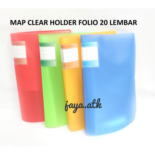 Jual MAP PLASTIK CLEAR HOLDER FOLIO F4 20 LEMBAR WARNA TRANSPARANT ...