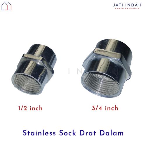 Jual Sock 1/2 atau 3/4 inch Stainless | Sok | Sambungan Pipa Drat Dalam ...