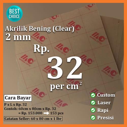 Jual AKRILIK / ACRYLIC BENING 2 MM LEMBARAN LASER - CUSTOM PERSEGI ...