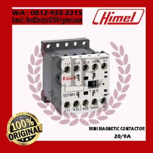 Jual Mini magnetic contactor Himel / HDC17K92200 / AC1 20A AC3 9A / 2NO ...