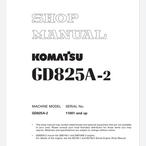 Jual SHOP MANUAL KOMATSU MOTOR GRADER GD825A-2 - Kota Medan - hobiku ...