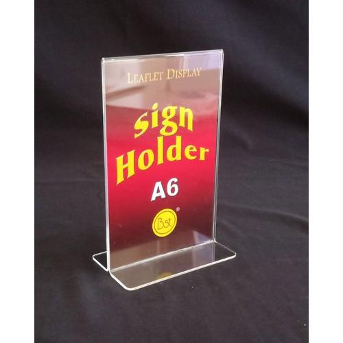 Jual Papan Label Akrilik Sign Holder/Display Label Bentuk T Ukuran A6 ...
