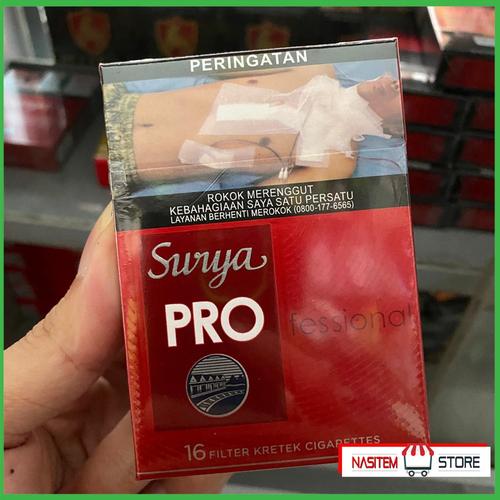 Jual ROKOK SURYA PRO MILD MERAH/RED FILTER KRETEK CIGARETTES ISI 16 ...