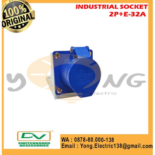 Jual Industrial socket DV / DIS-2P+E-32A / 200-250VAC / IP44 warna biru ...