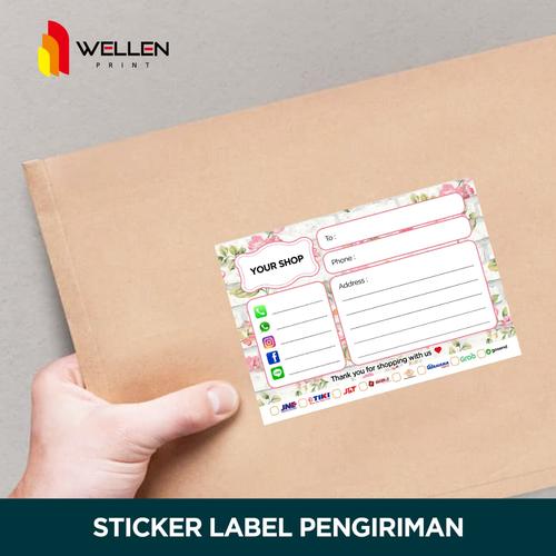 Jual Cetak Sticker Label Pengiriman Olshop Custom Stiker HVS 160 gsm ...