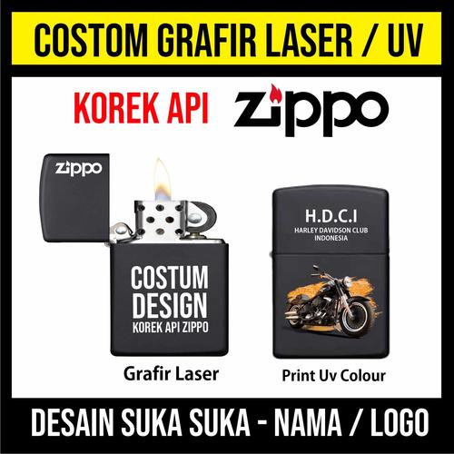 Jual CUSTOM CETAK UKIR LASER GRAFIR / PRINT UV KOREK API ZIPPO LIGHTER ...