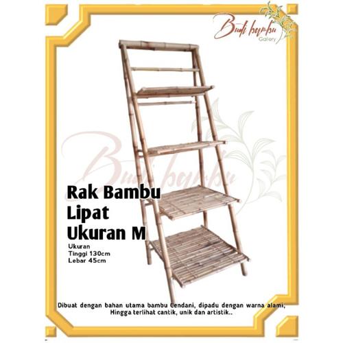 Jual PROMO RAK BAMBU DEKORATIF BISA DILIPAT UKURAN 130CM 4 STEP CANTIK ...