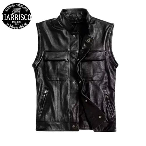 Jual Rompi motor pria kulit sintetis/ vest kulit pria CRH 0260 - Hitam ...