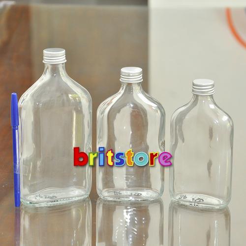 Jual Botol Kaca 250ml 350ml Gepeng/ Botol Juice Kopi Susu Madu/ Botol ...