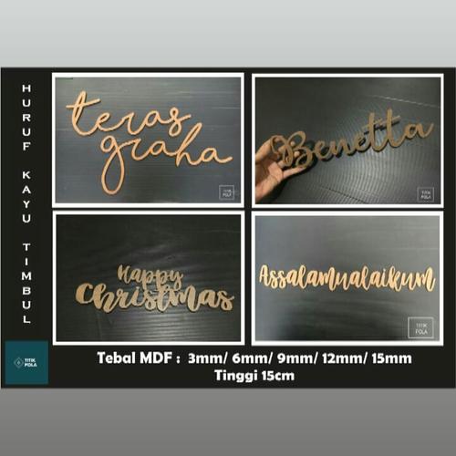 Jual Huruf Kayu Custom 15mm T=15cm - Dekorasi Backdrop Tulisan Dinding ...