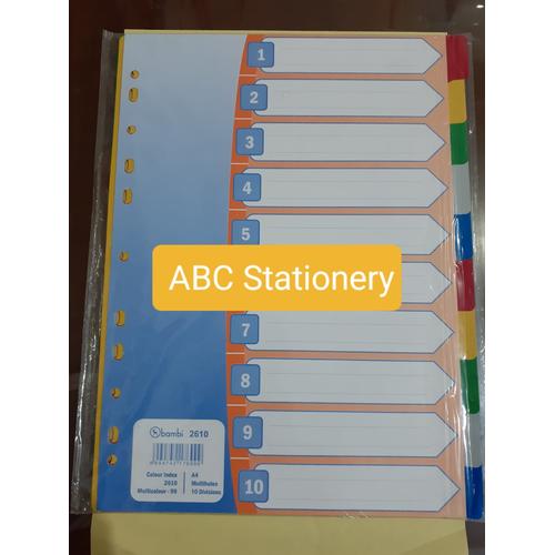 Jual Divider Pembatas Bambi A4 Angka dan warna 1-10 no 2610 - Jakarta ...