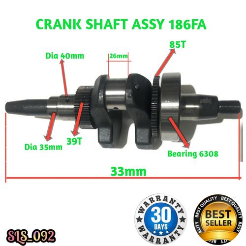 Jual CRANK SHAFT GENSET (5-6.5KW) 186FA KAMA, KIPOR, KRISBOW, DLL ...