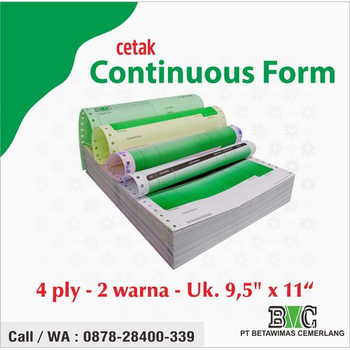Jual Cetak 2 warna 4 ply (4 rangkap) - Kertas Continuous Form 9.5" x 11 ...