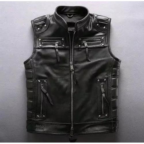 Jual Rompi motor pria kulit sintetis/ vest bikers pria anti angin CRH ...