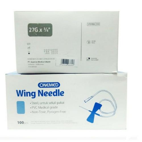 Jual NEEDLE WING 27G ONEMED/ WING NEEDLE 27G OMEMED 1 BOX ISI 100PCS ...
