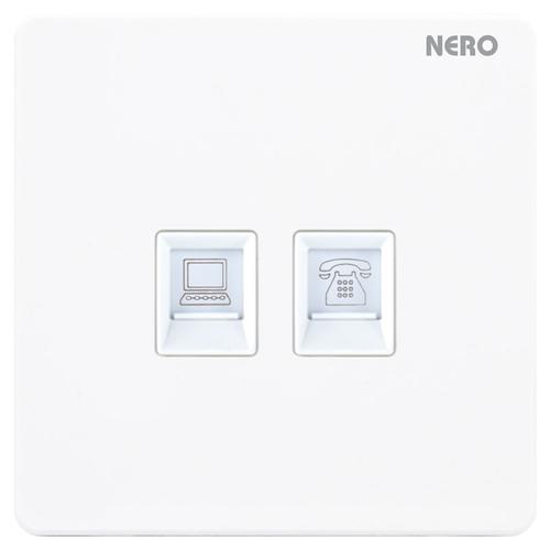 Jual NERO Socket Kabel LAN Data Outlet + Telephone CASA X2 - X2PHPC-W ...