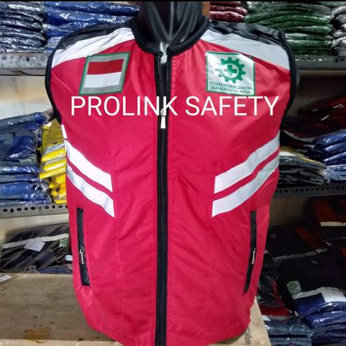 Jual ROMPI SAFETY HSE BAHAN FULL TASLAN MERAH HITAM FREE LOGO K3 ...