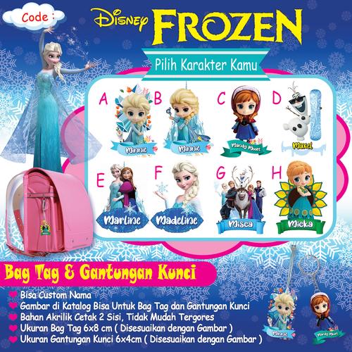 Jual PO3hari Bagtag / Keychain / gantungan kunci Custom NAMA FROZEN ...