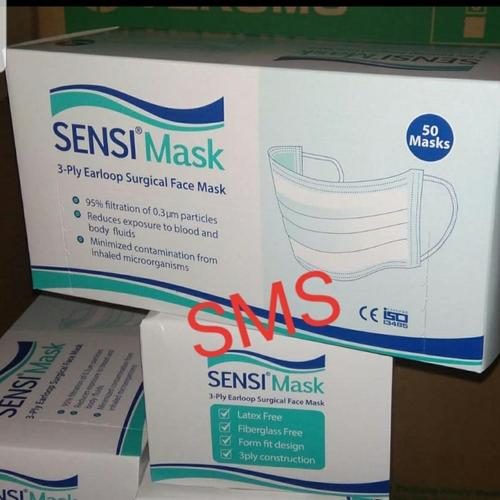 Jual Masker Sensi Mask 3ply Earloop Surgical Face Mask/Masker Sensi ...