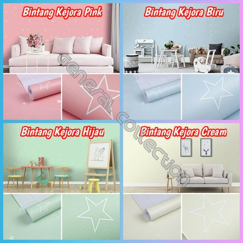 Jual WALLPAPER STICKER DINDING ukuran 45 CM X 10 M motif BINTANG KEJORA ...