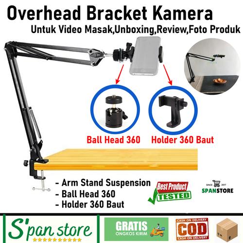 Jual Overhead Bracket Kamera HP Flat Lay Untuk Video Masak, Unboxing ...