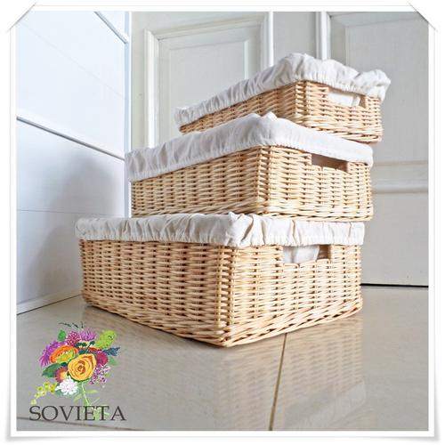 Jual Set Kotak Rotan ( ISI 3 PCS ) Storage Rattan With Handle & Basket ...