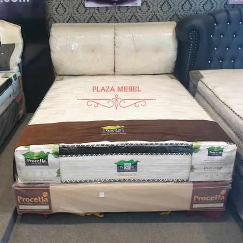 Jual SET BED Kasur Lavender Procella Spring Bed Uk. 160 - 180 FULLSET ...