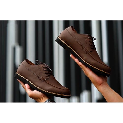 Jual PRE ORDER Sepatu Derby Pria Kulit Sapi Asli warna Coklat Tua - Kab ...