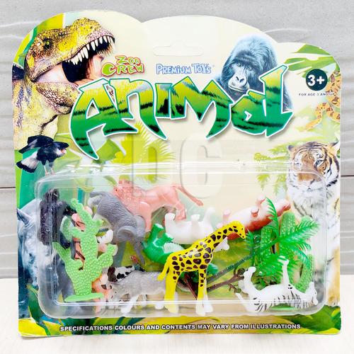 Jual Zoo Crew Animal Set Mainan Miniatur Kebun Binatang Singa Gajah ...